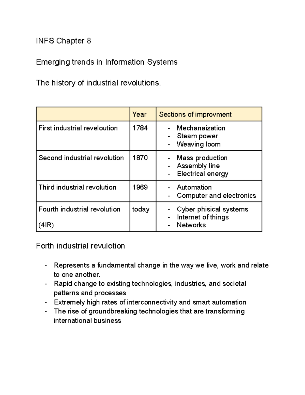 INFS chapter 8 - Ch 8 - INFS Chapter 8 Emerging trends in Information ...