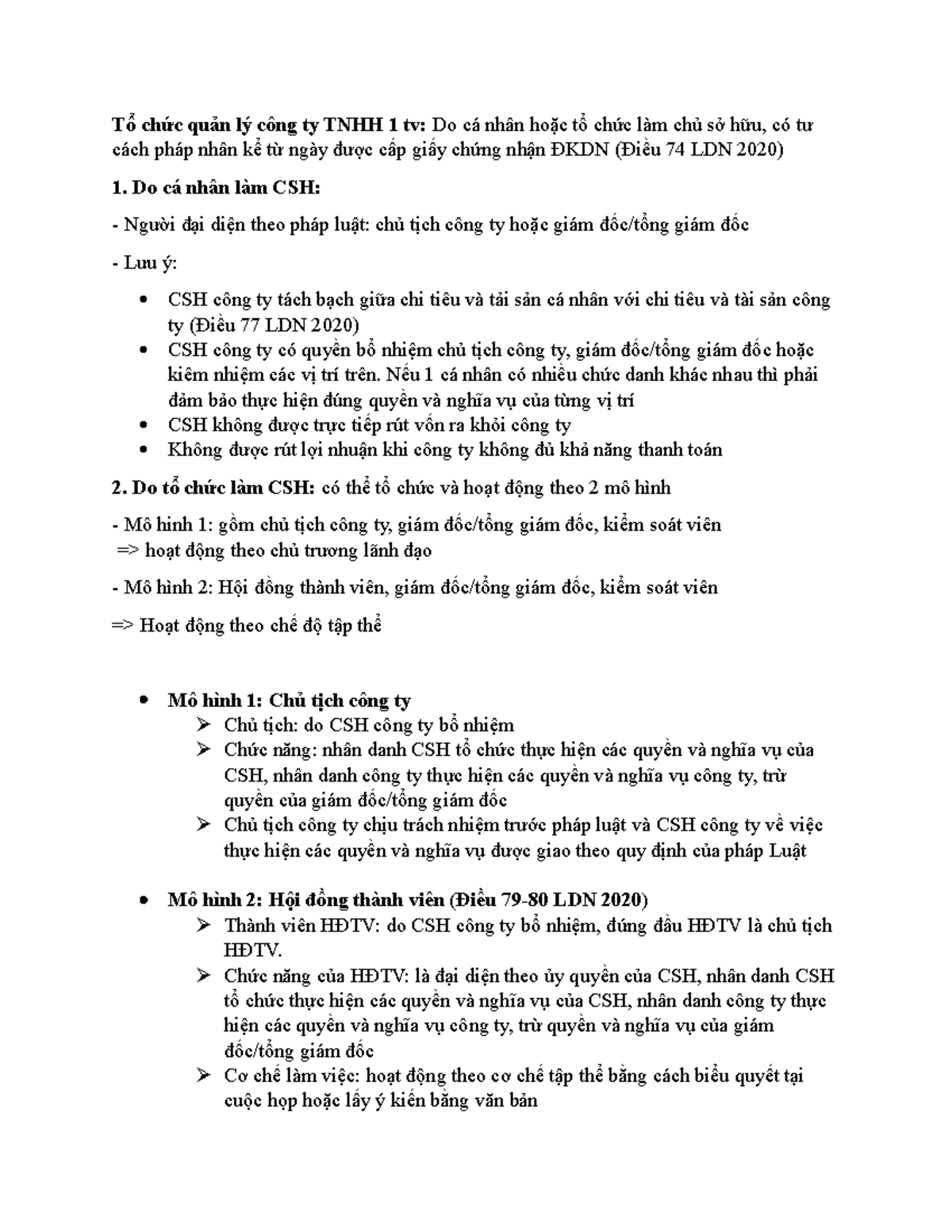 Tổ chức quản lý công ty TNHH 1 tv - Nếu 1 cá nhân có nhiều chức danh khác nhau thì phải đảm bảo ...