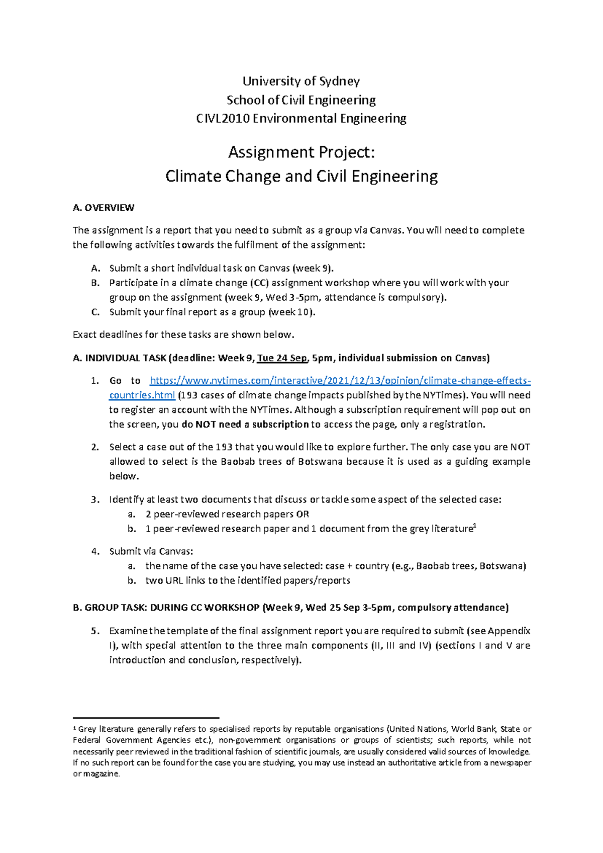 Civl2010 climate change assignment - 2024 - University of Sydney School ...