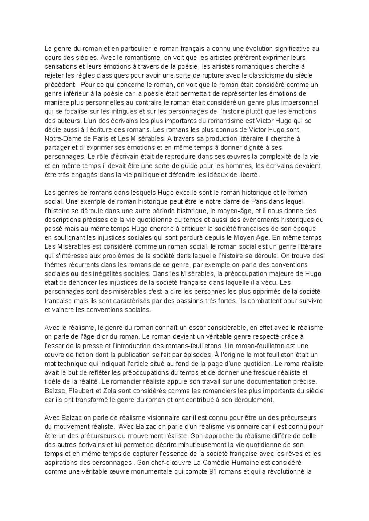 L'Évolution du Roman - Le genre du roman et en particulier le roman ...