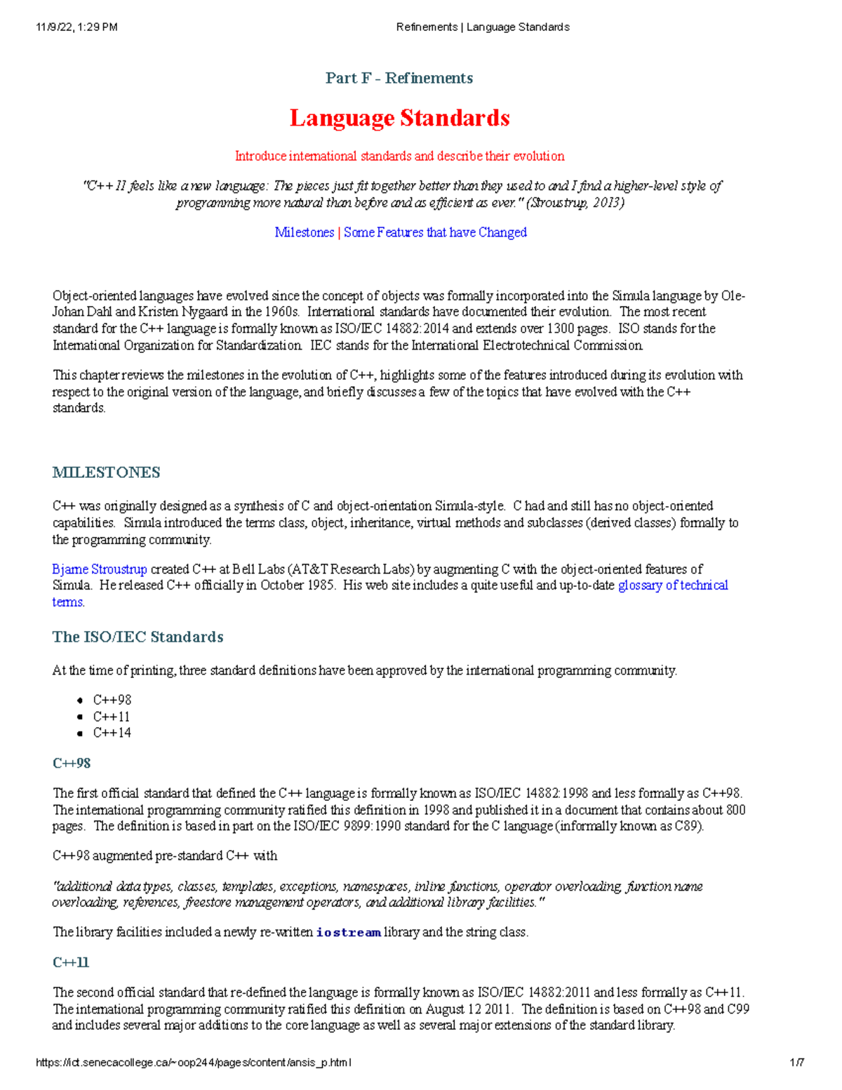 Refinements Language Standards - Part F - Refinements Language Standards Introduce international ...