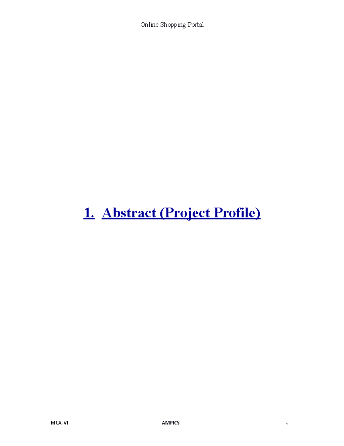Online Shooping Project Report - 1. Abstract (Project Profile) Abstract ...