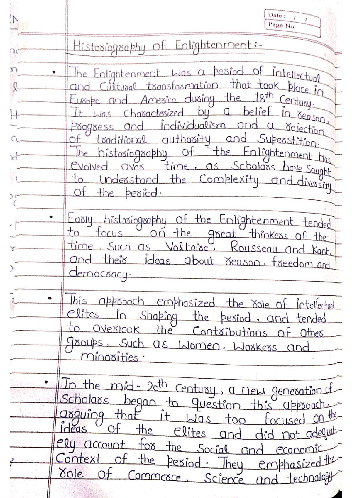 Historiography of Enlightenment - 22518 - Studocu