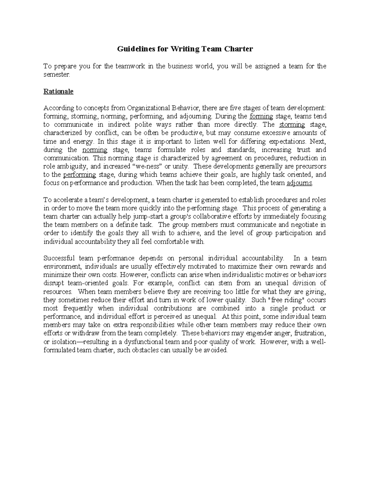 OBR250-Team Charter Template(2) - Guidelines for Writing Team Charter ...