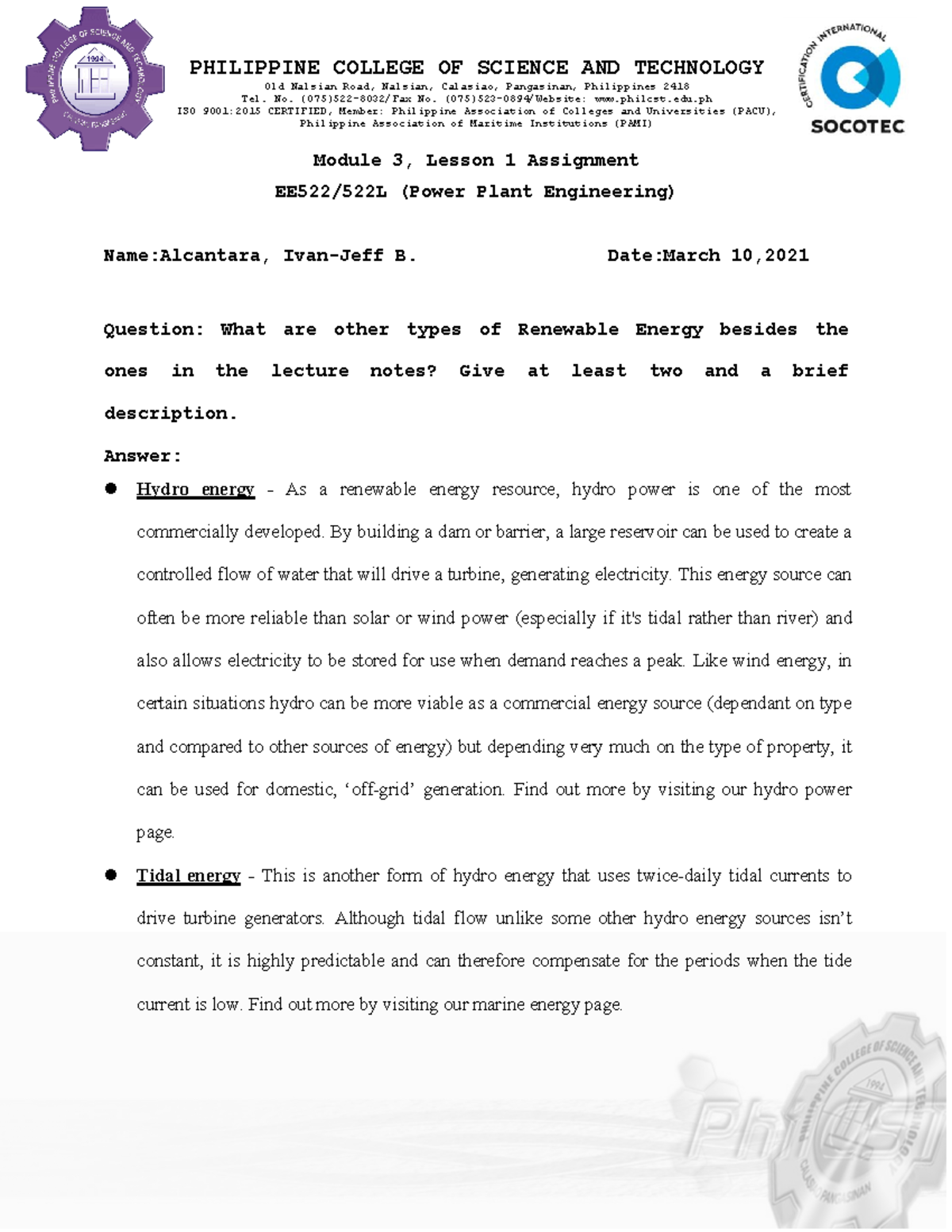 Module 3 Lesson 1 - AWW - PHILIPPINE COLLEGE OF SCIENCE AND TECHNOLOGY ...
