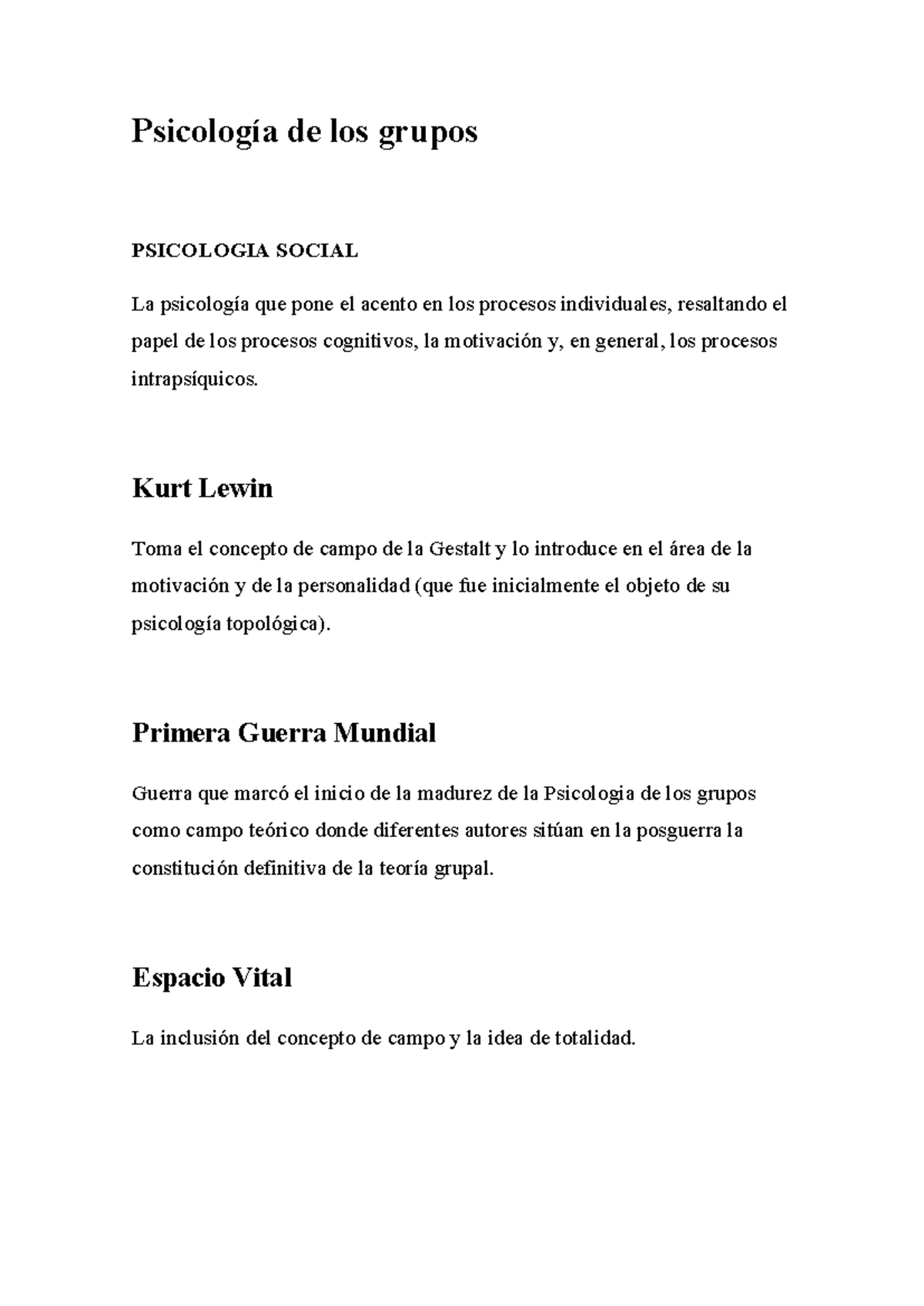 2. Psicologia DE LOS Grupos - Psicología de los grupos PSICOLOGIA SOCIAL La psicología que pone ...