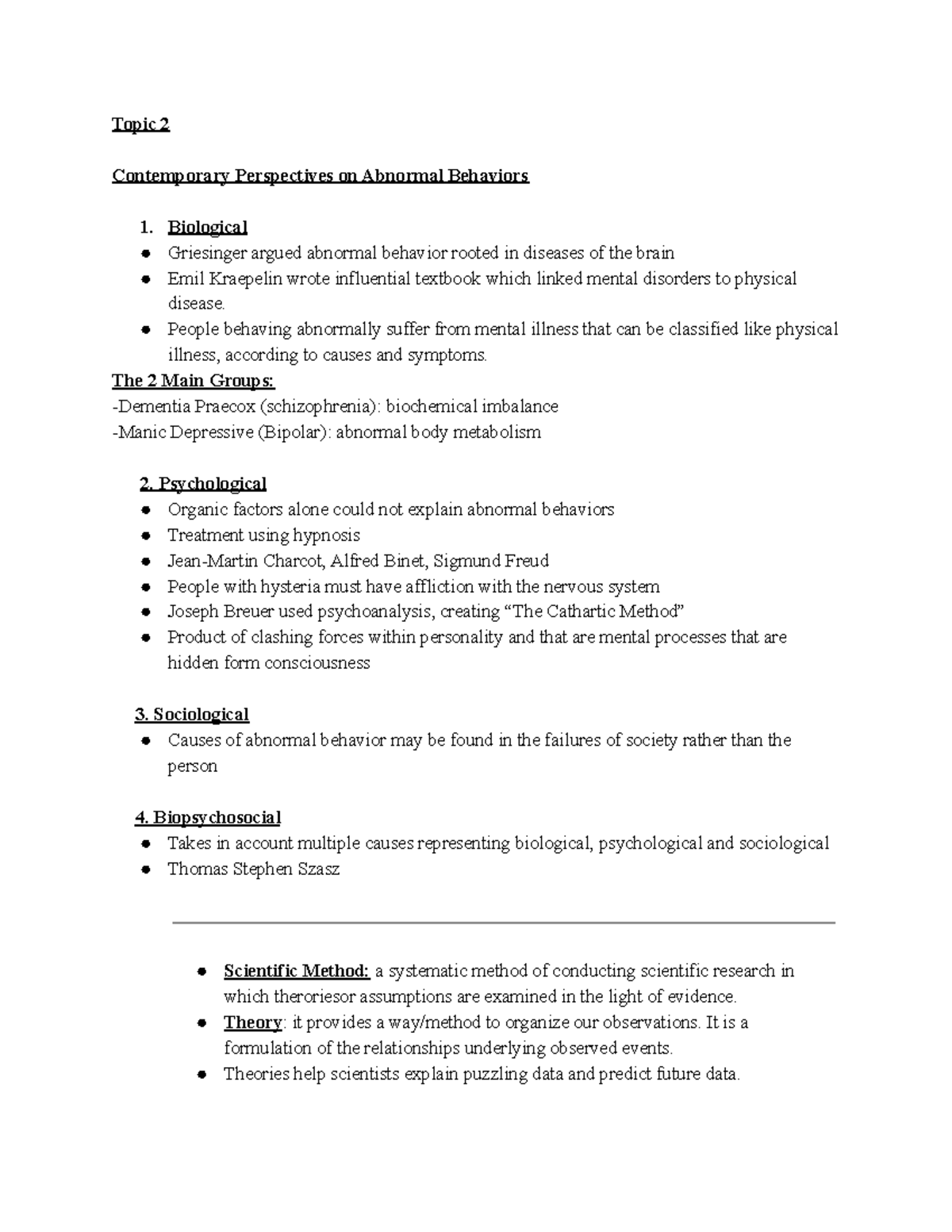 Abnormal Psych Chapter 2 - Topic 2 Contemporary Perspectives on ...