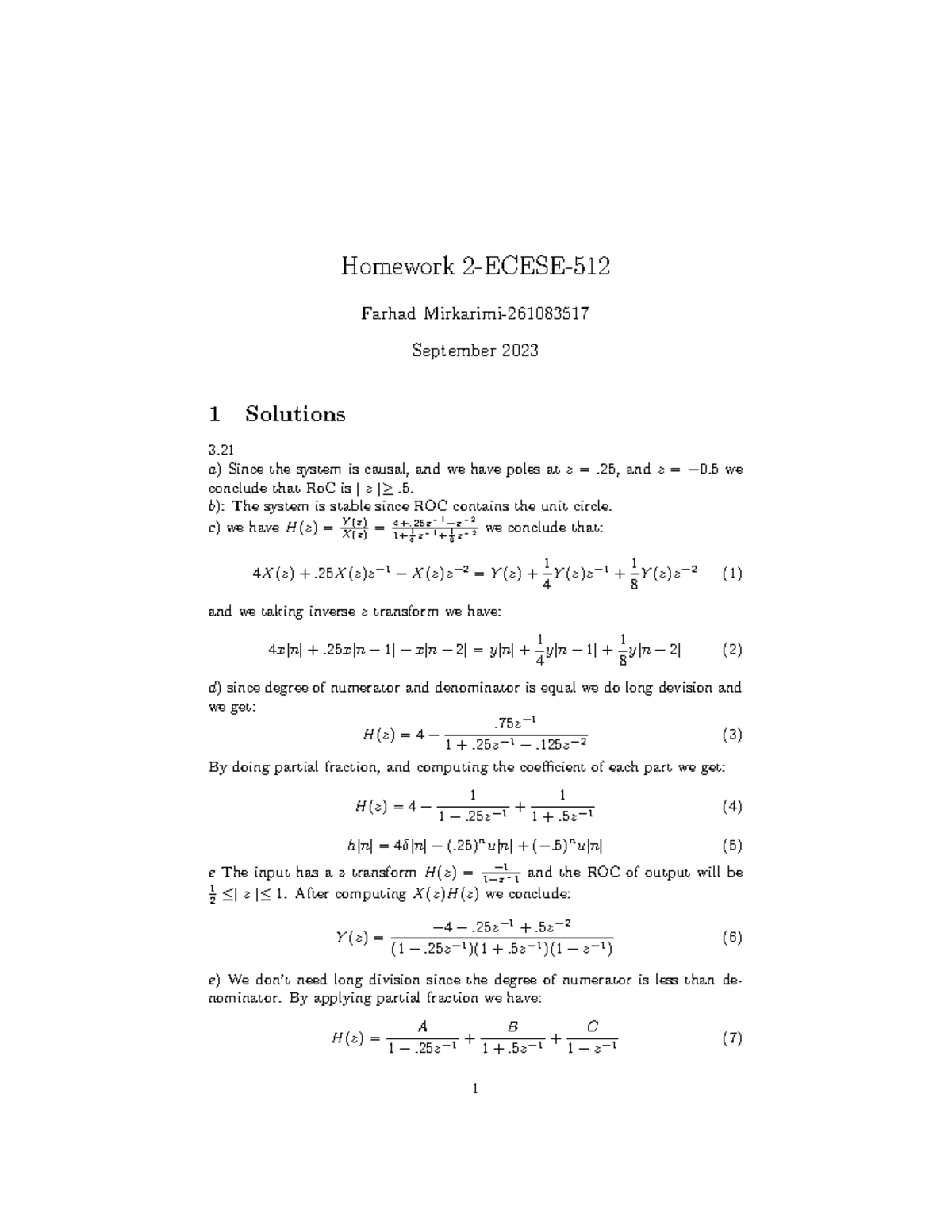 Ecse512 Hw2 261083517 The Second Mandatory Assignment For Ecse 412512 Homework 2 Ecese 
