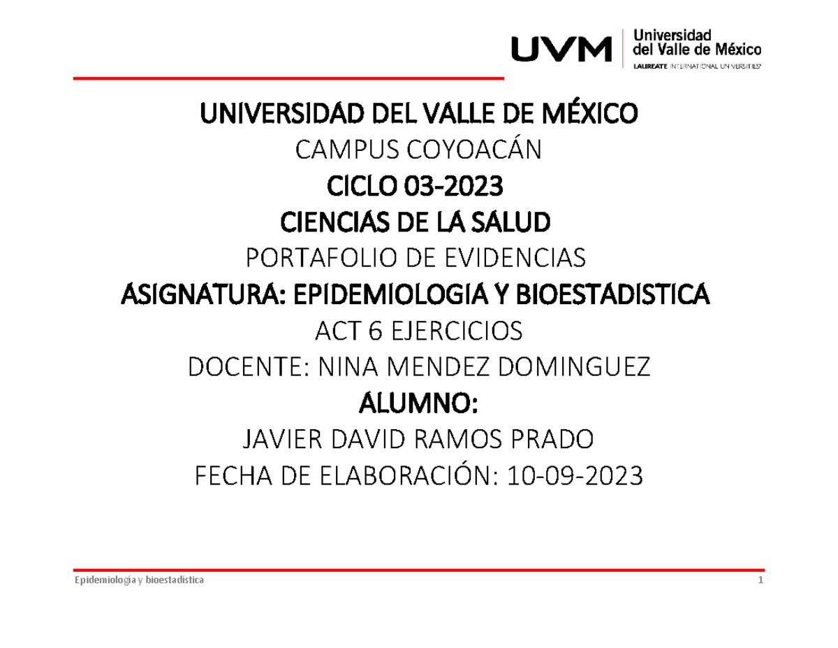 U3 A6 Ejercicios RPJD - trabajo de alumno - UNIVERSIDAD DEL VALLE DE M䔃ĀXICO CAMPUS COYOAC䄃ĀN ...