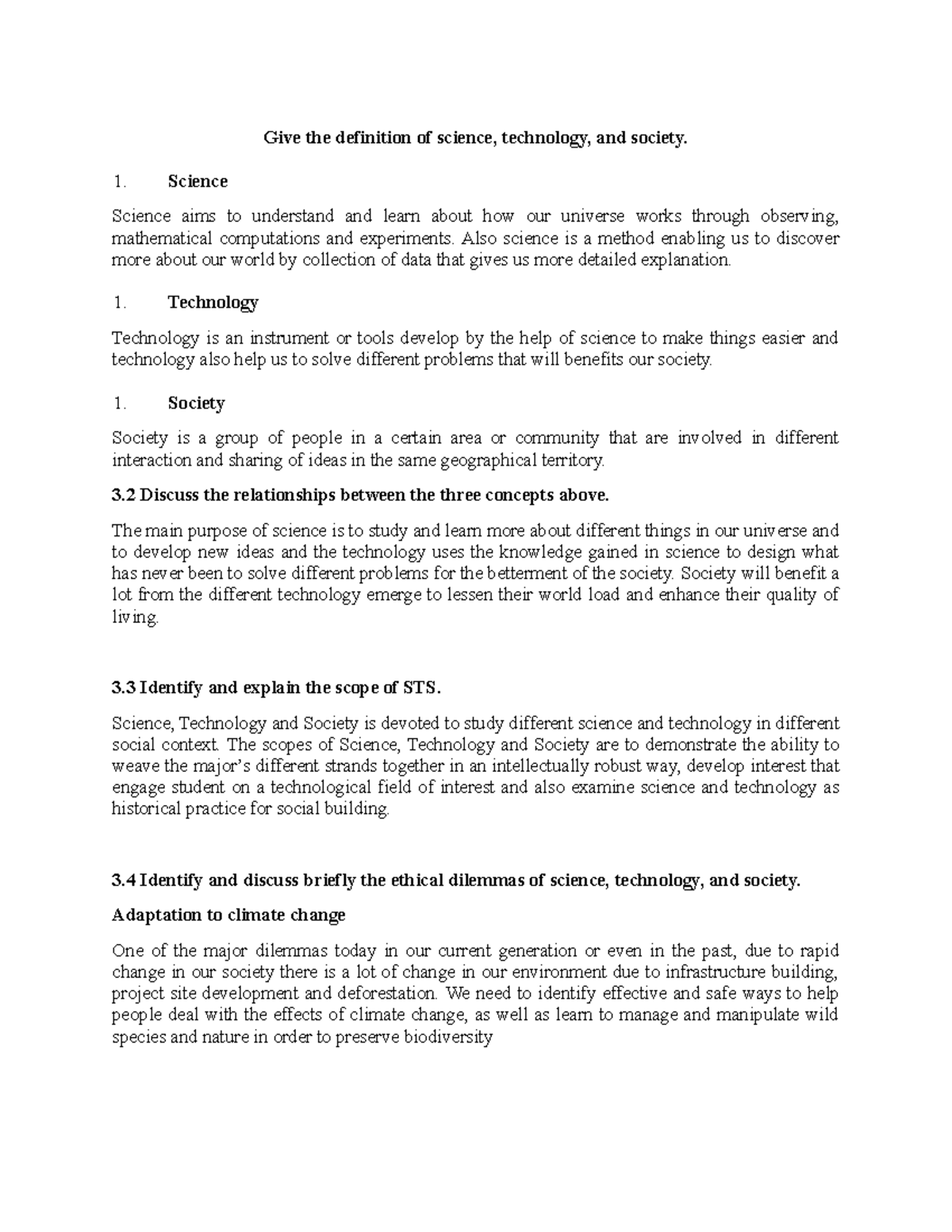 Concepts, Scope and Dilemmas - Science, Technology, and Society - TIP ...
