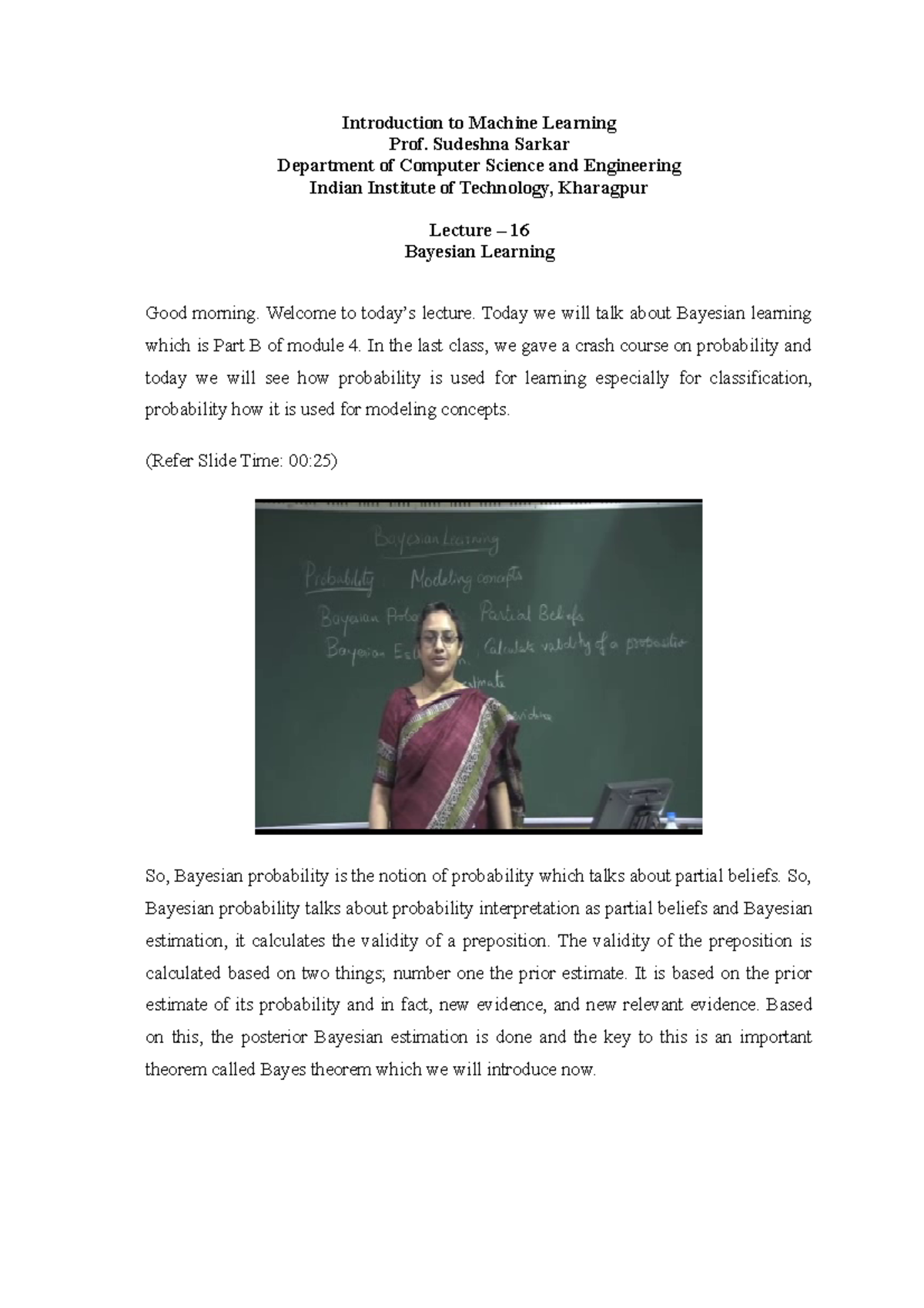 Lec18 Bayesian Learning - Introduction to Machine Learning Prof ...