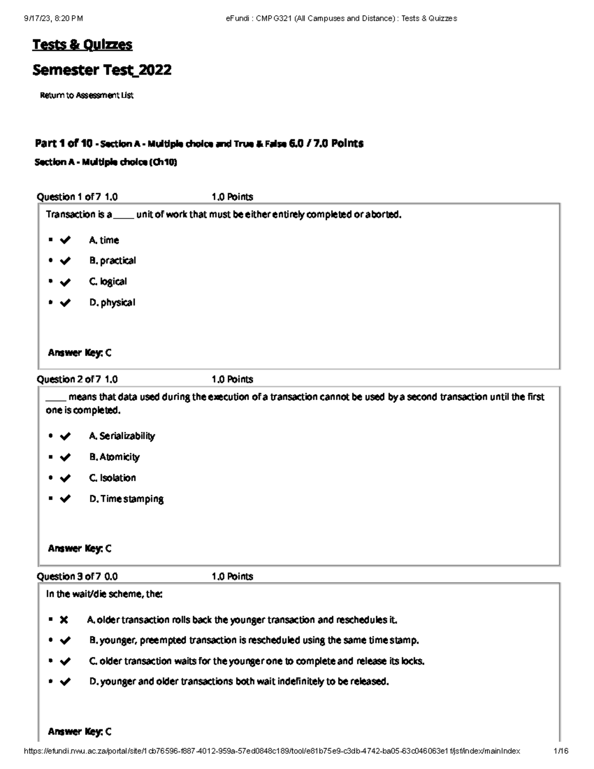 Semester Test 2022 hloni - Tests & Quizzes Semester Test_ Return to ...