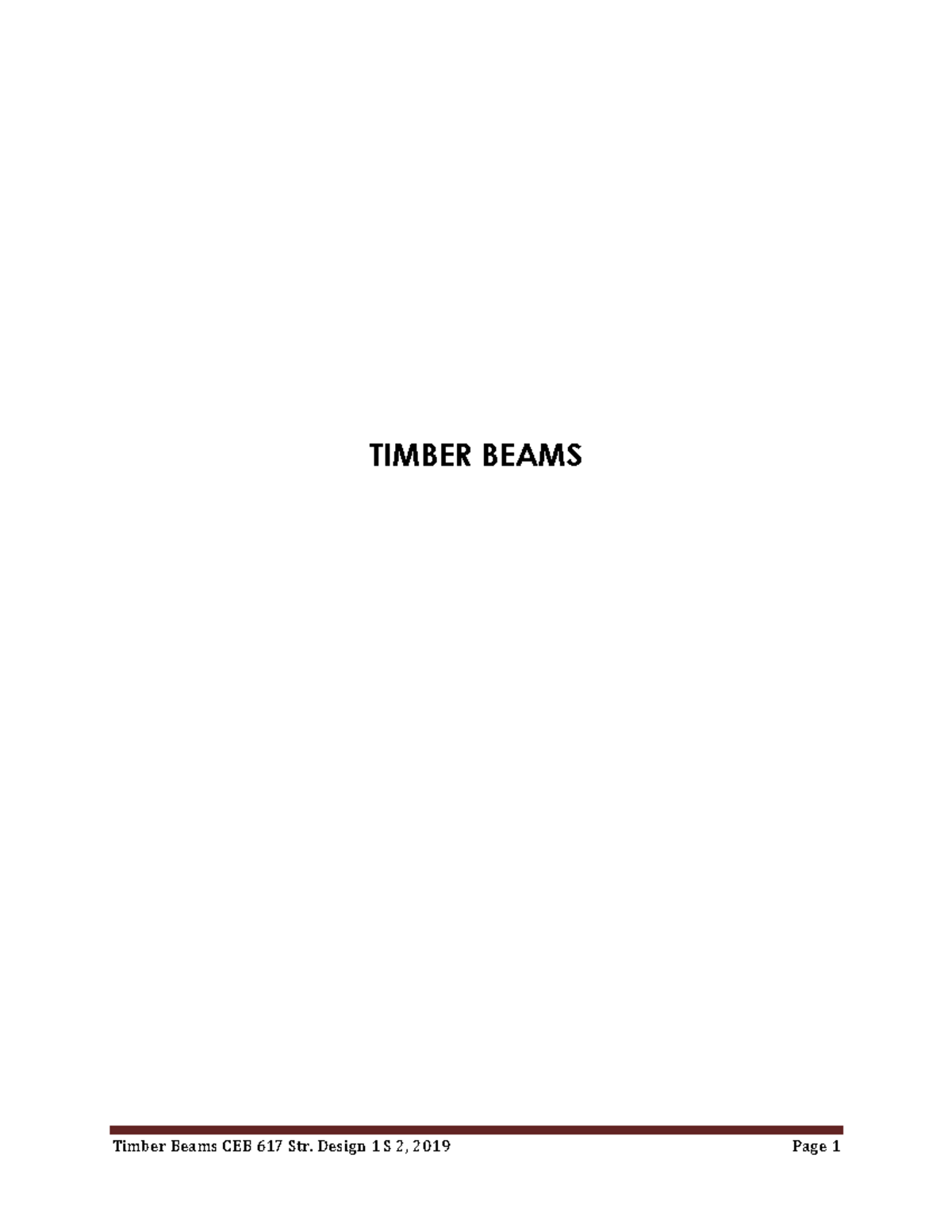 CEB617 Timber Beams S 2, 2019 - Warning: TT: undefined function: 32 Warning: TT: undefined ...