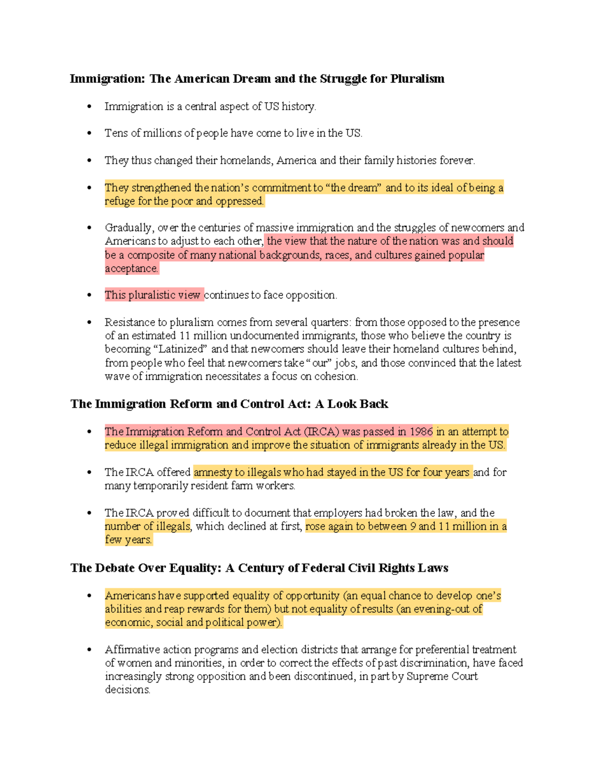 American studies 3 - summary week 3 - Immigration: The American Dream ...