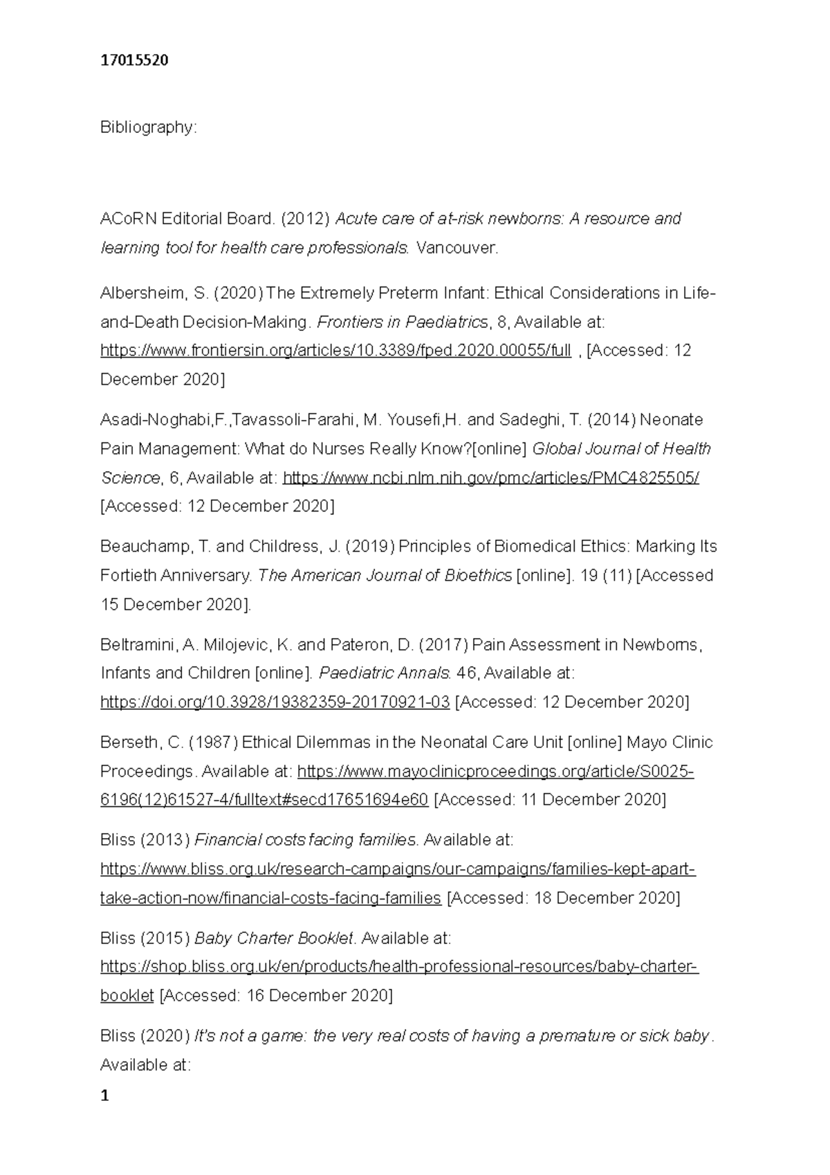 Bibliography HDU module - Bibliography: ACoRN Editorial Board. (2012 ...