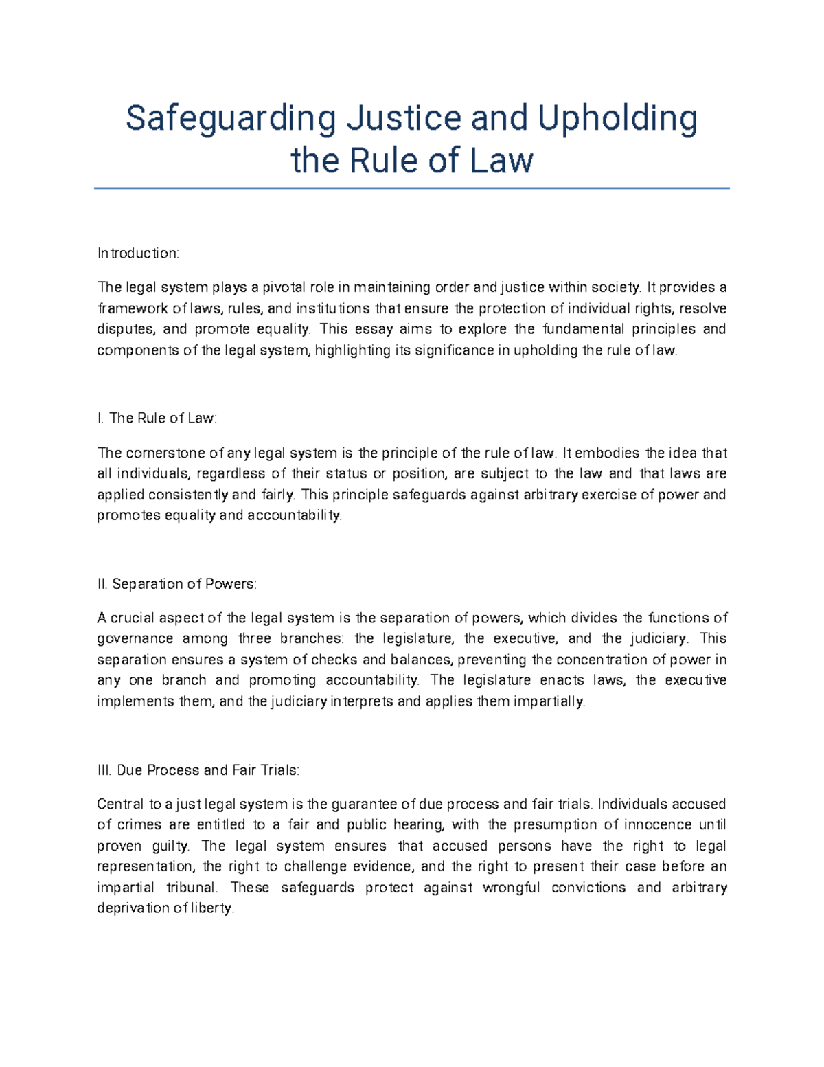 Safeguarding Justice and Upholding the Rule of Law - Safeguarding ...