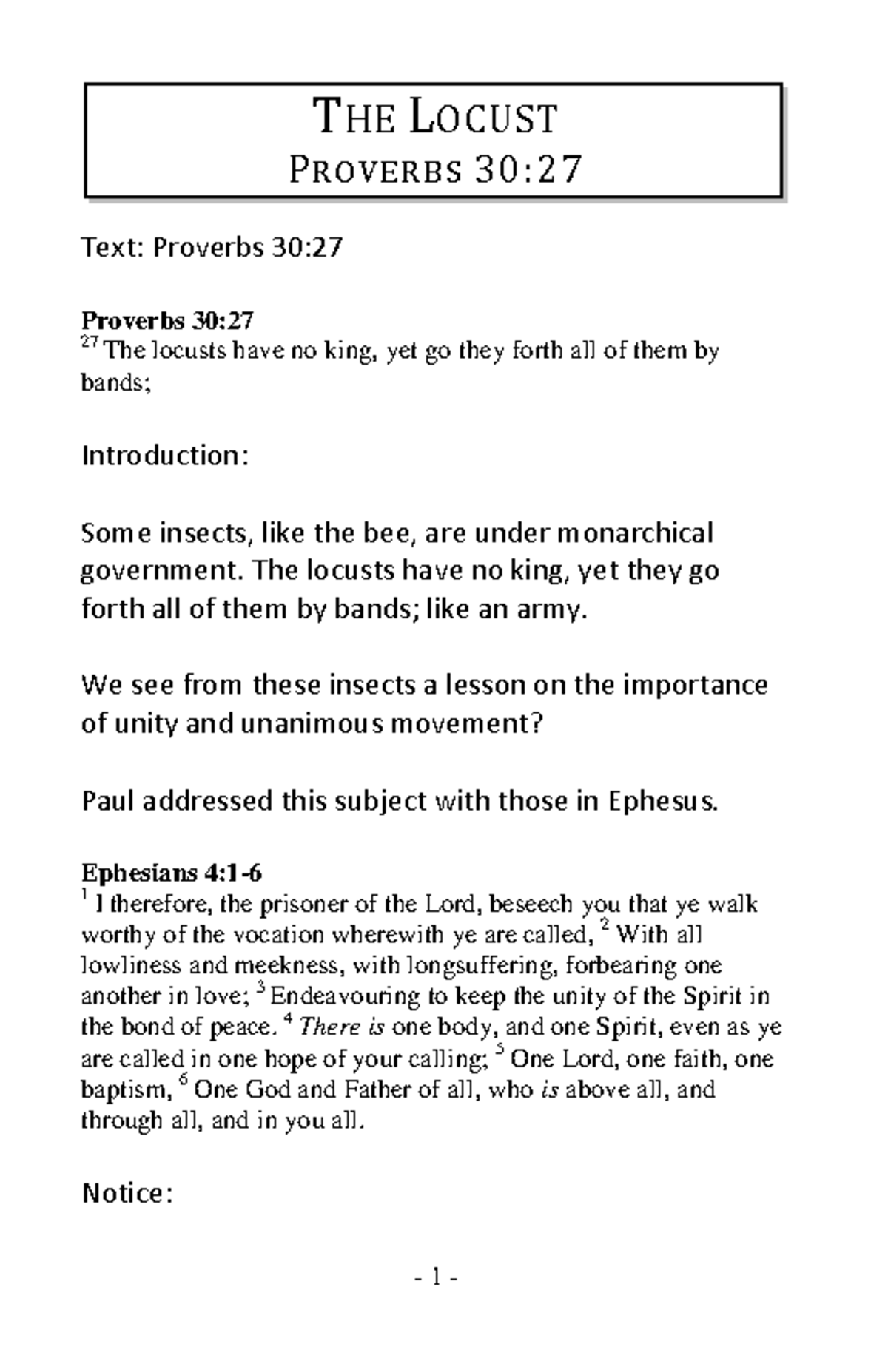 53 - The Locust (10-24-12 Wed PM) - THE LOCUST PROVERBS 30: Text ...
