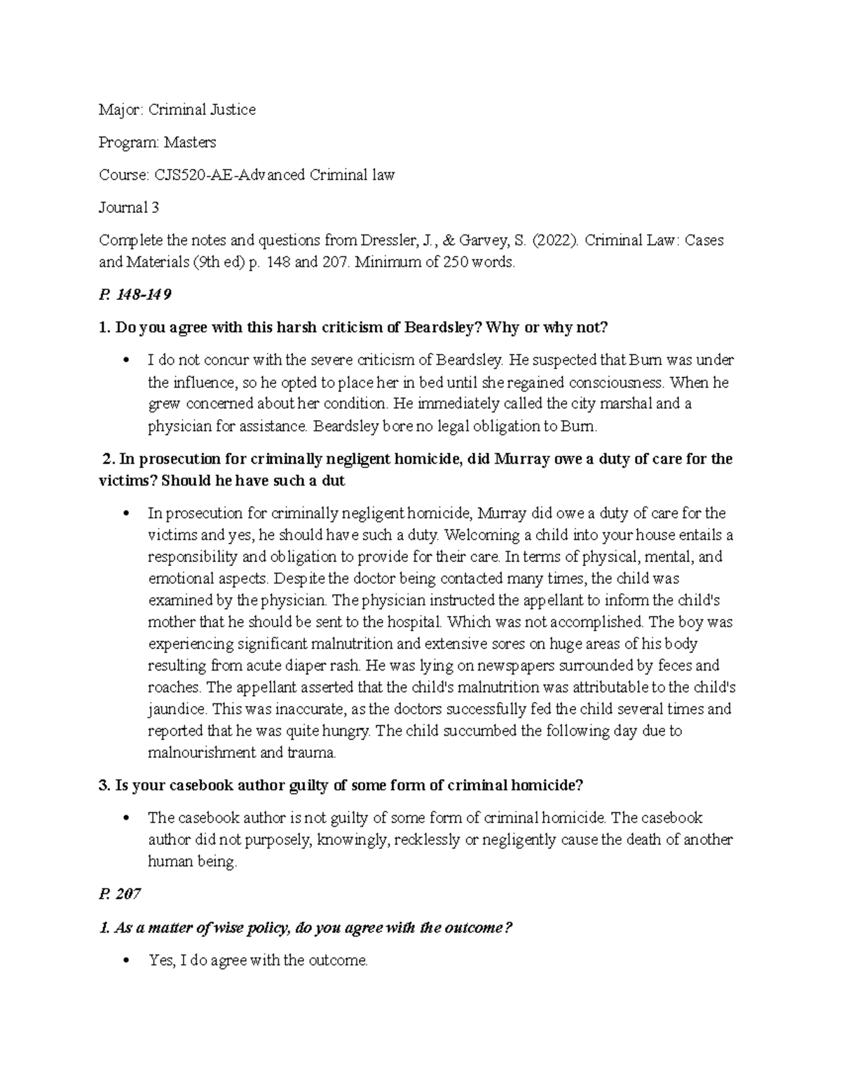Journal 3 - Complete the notes and questions from Dressler, J ...