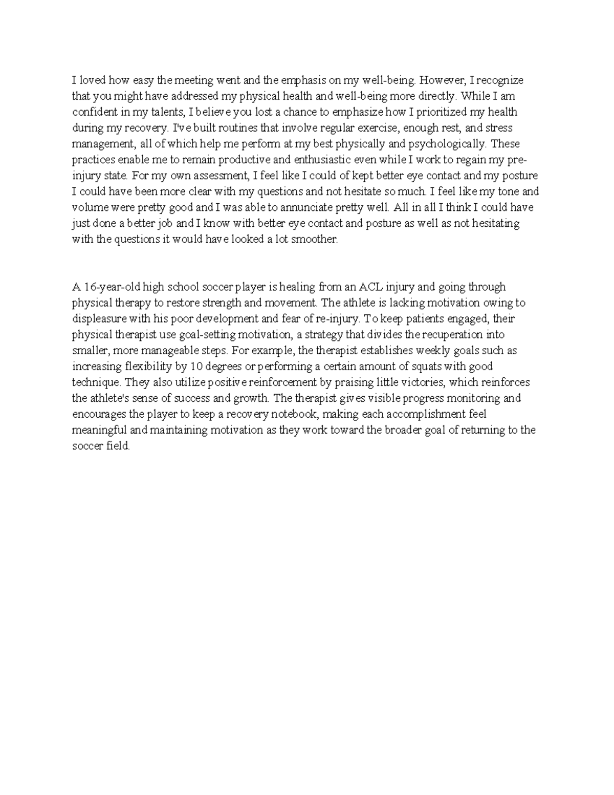 Video assignment part 2 and 3 - I loved how easy the meeting went and ...