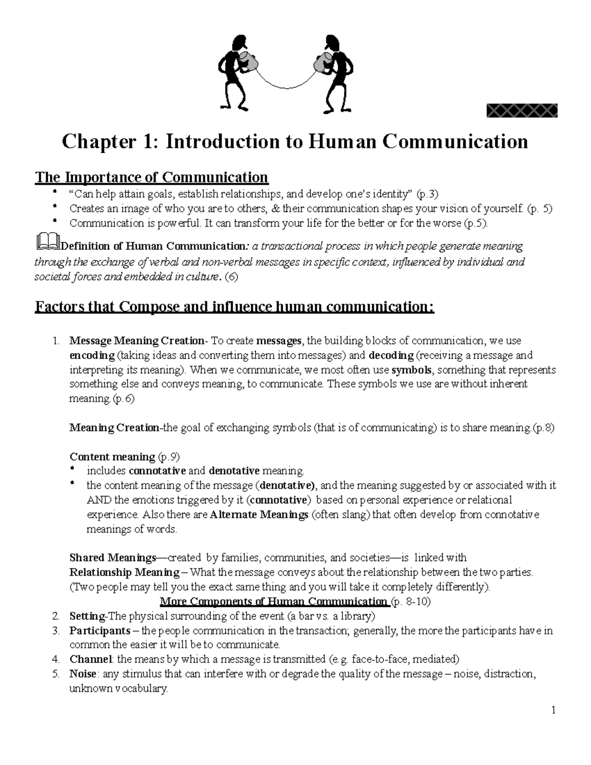 Chapter 1 - Chapter 1: Introduction to Human Communication The ...