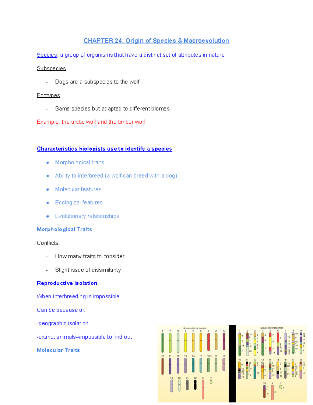 Stu Docu Chapter 24 Bio 1300 - CHAPTER 24: Origin of Species ...