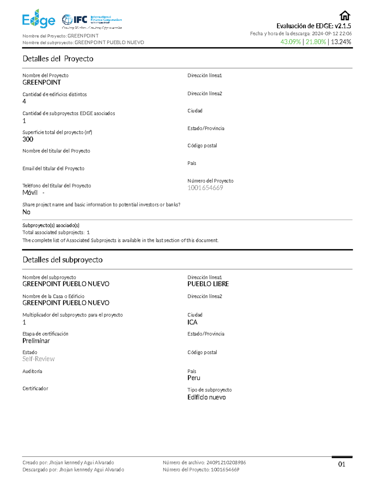Edge Assessment- Greenpointpueblonuevo-20240912 220617 - Detalles del Proyecto Nombre del ...