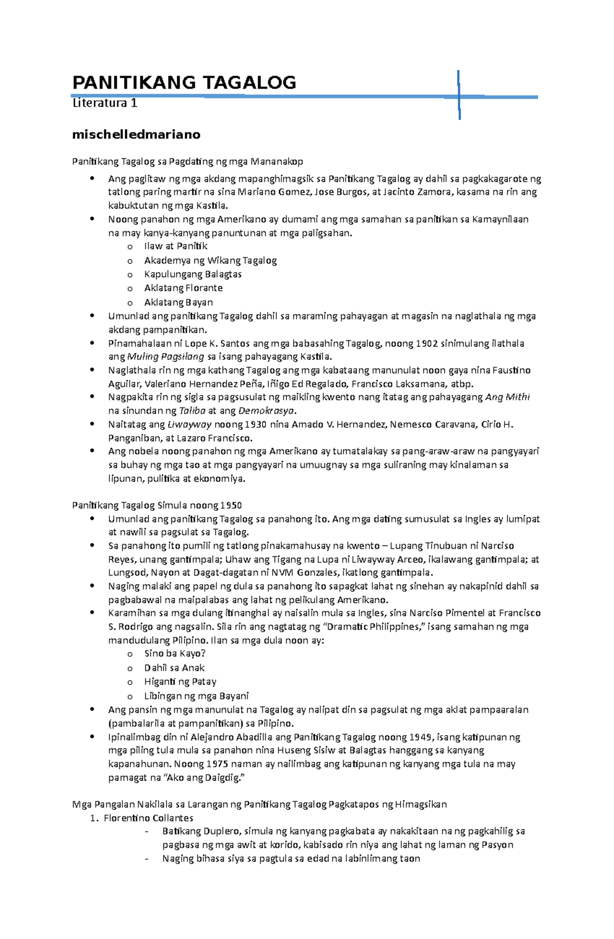 Ang Panitikang Tagalog - PANITIKANG TAGALOG Literatura 1 ...