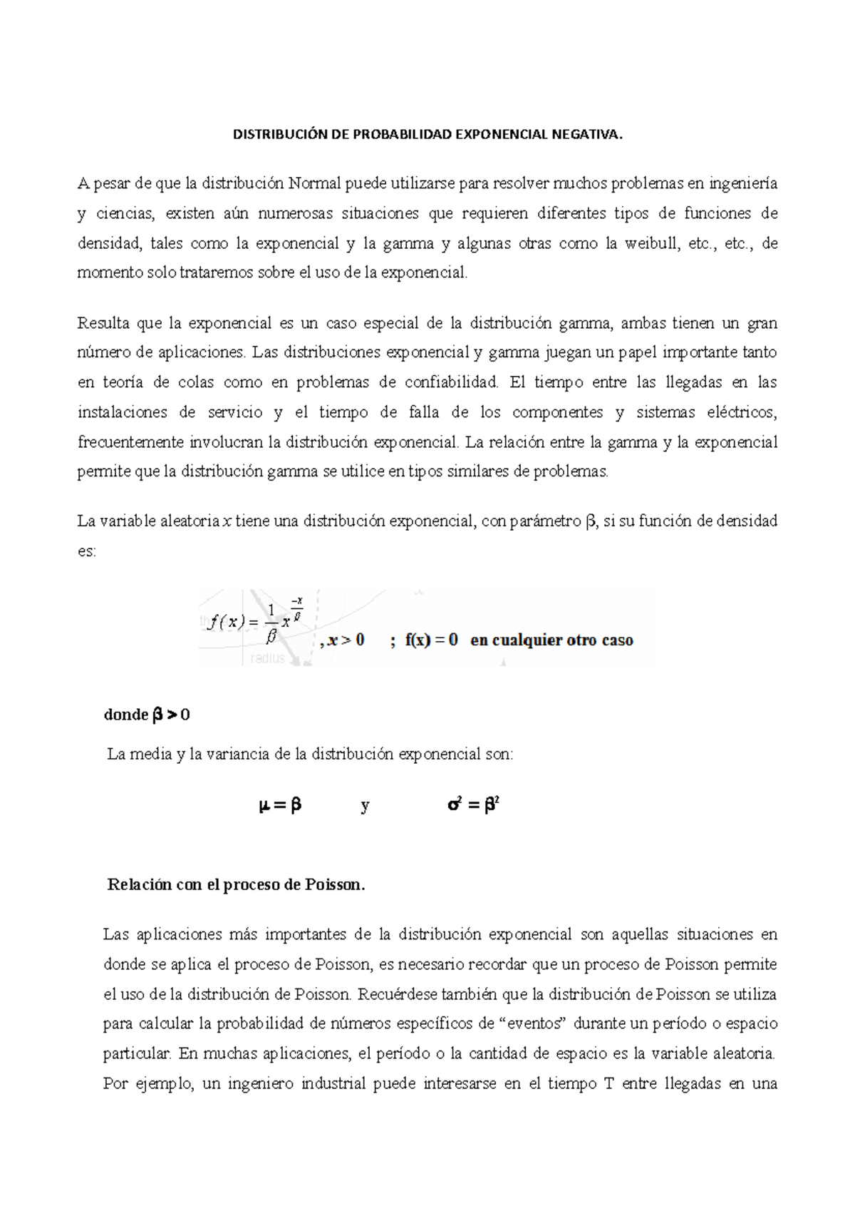 Distribución DE Probabilidad Exponencial Negativa - DISTRIBUCIÓN DE ...