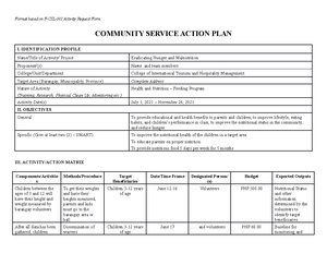 NSTP action plan - Lectures - GROUP 5 FORMAT Target Date Title and ...