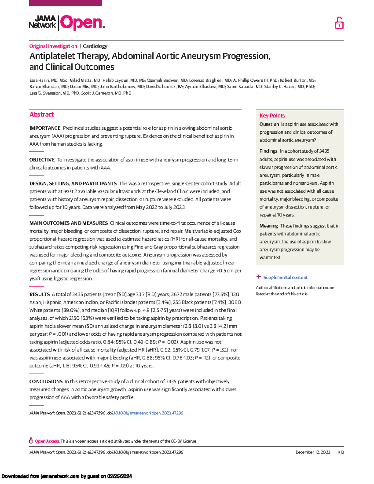 Hariri et al 2023 - research - Original Investigation | Cardiology ...
