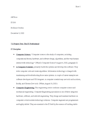 Dad-220 module 7 project 2 - Jeff Rice DAD 220 Project 2 Professor ...