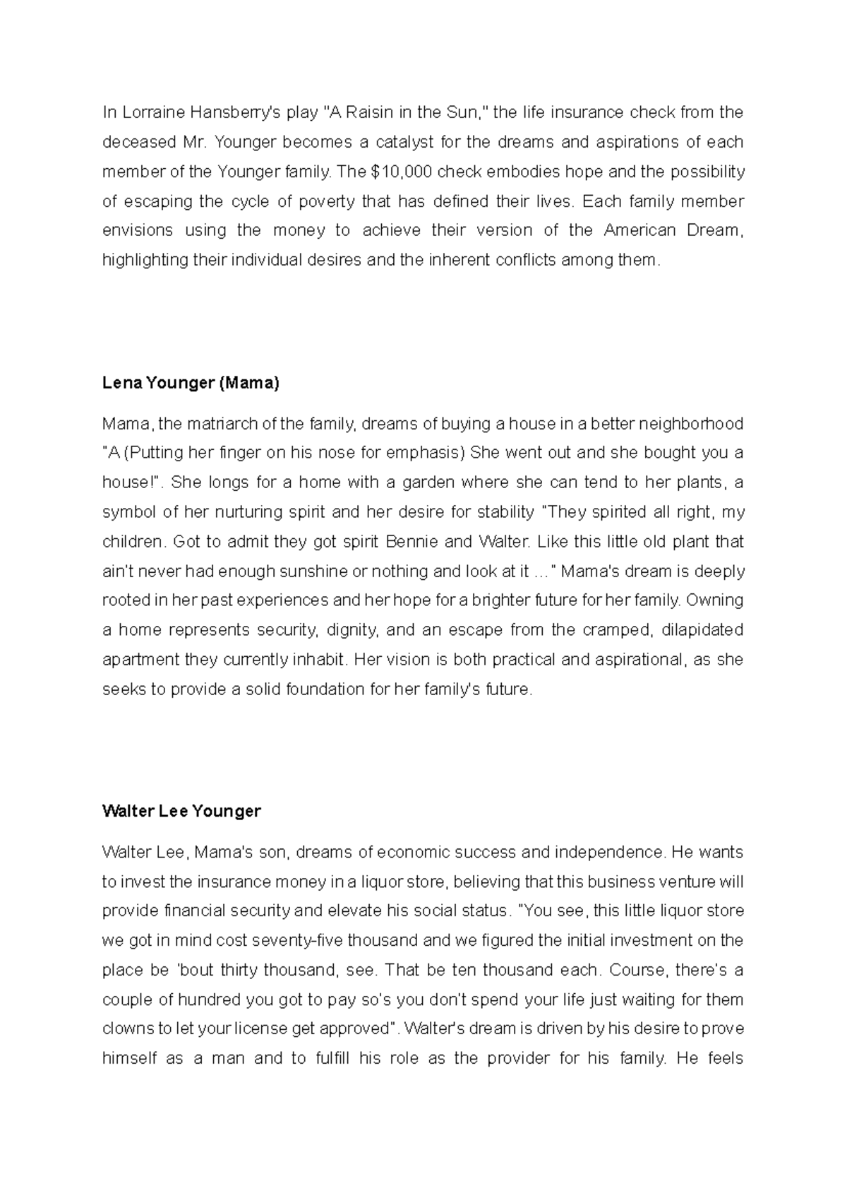 ENG2603 Assignment 2 2024 final - In Lorraine Hansberry's play "A ...