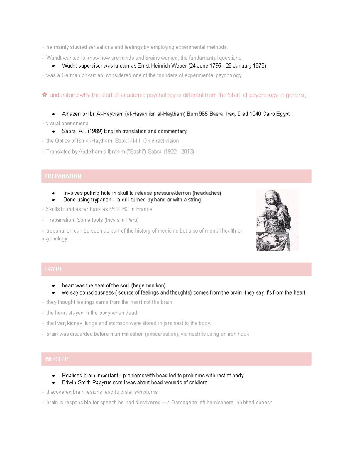 History of Psychology Lecture Notes, Concise - he mainly studied ...
