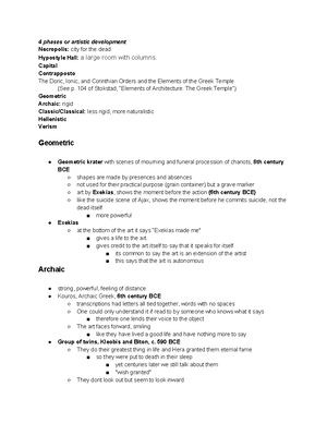 Art History Notes - Studocu