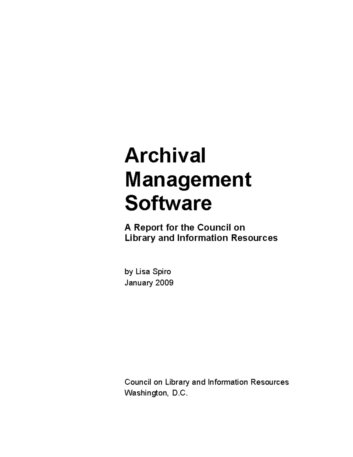 Spiro Jan13 - No description - Archival Management Software A Report ...