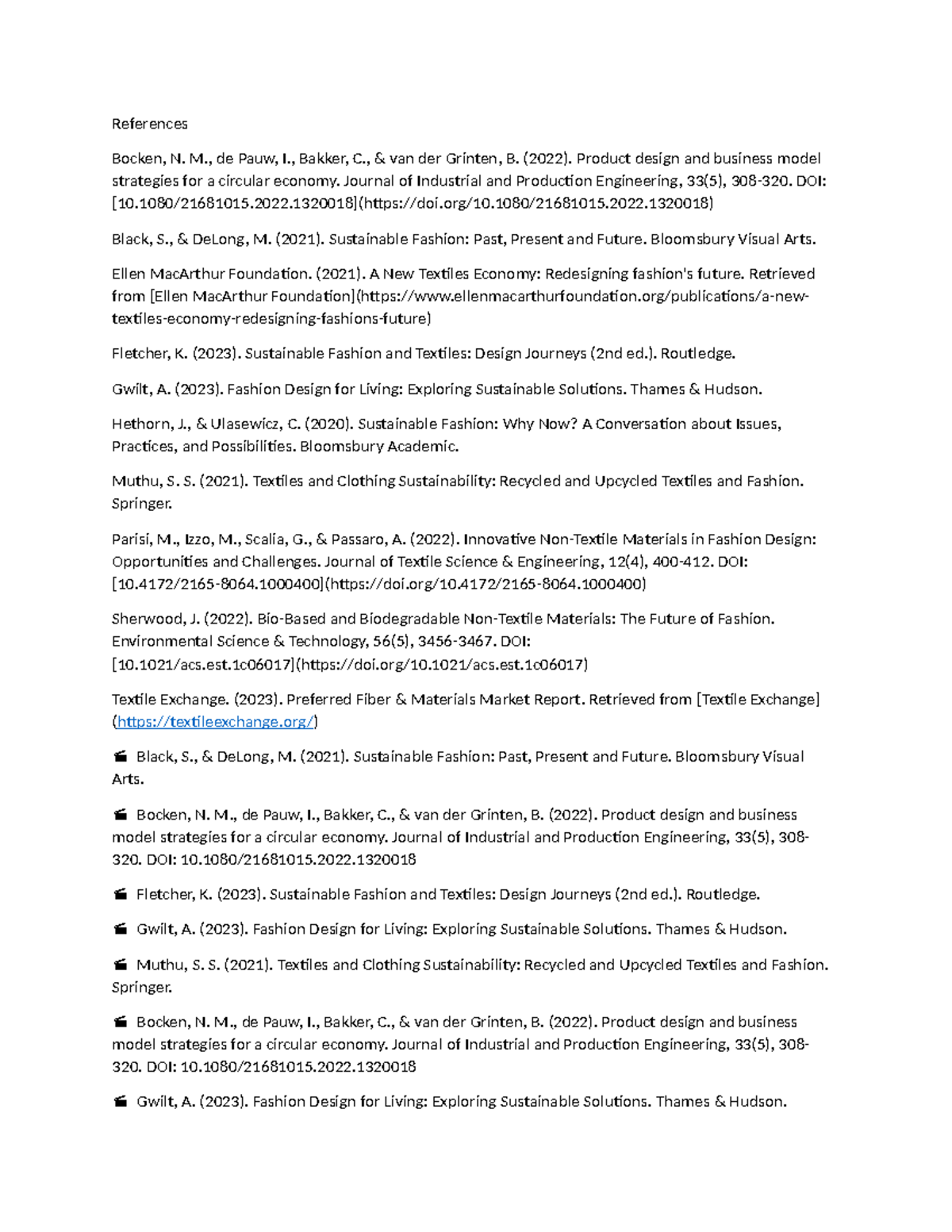 A2 References - References Bocken, N. M., de Pauw, I., Bakker, C ...