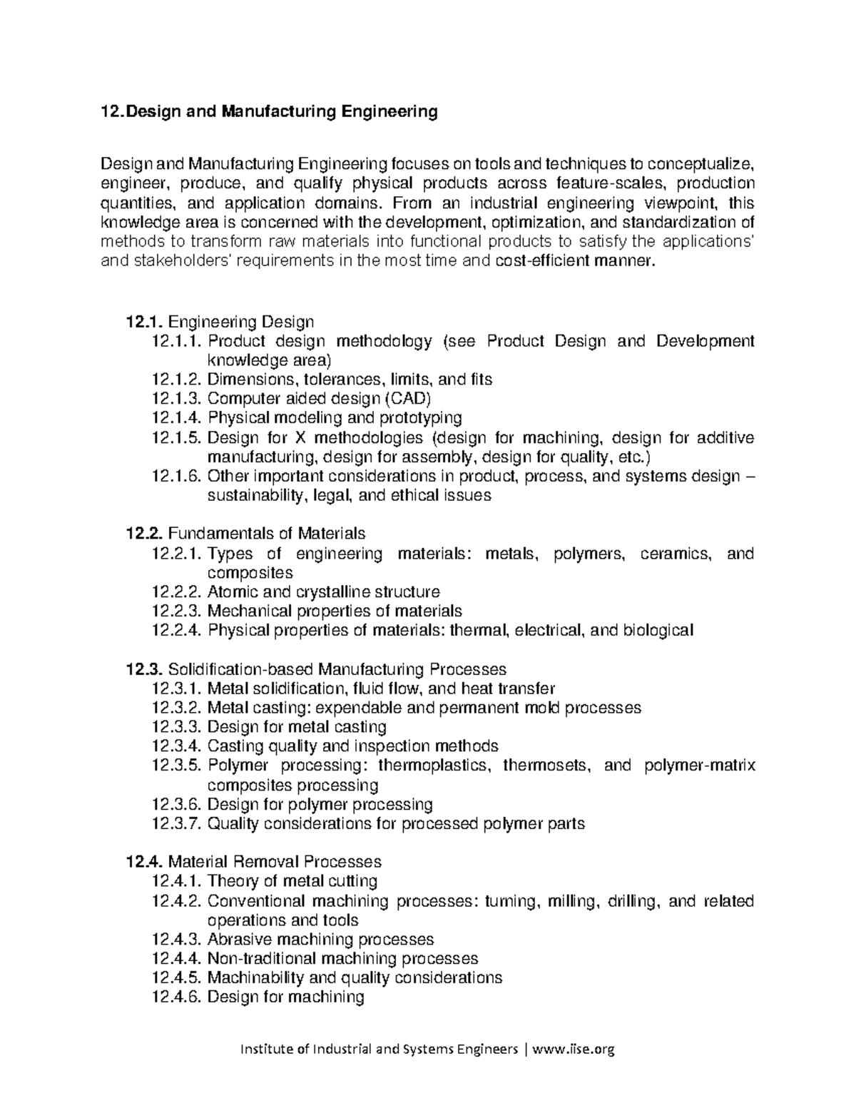 12 design manufacturing engineering v3 - Institute of Industrial and Systems Engineers | iise 12 ...