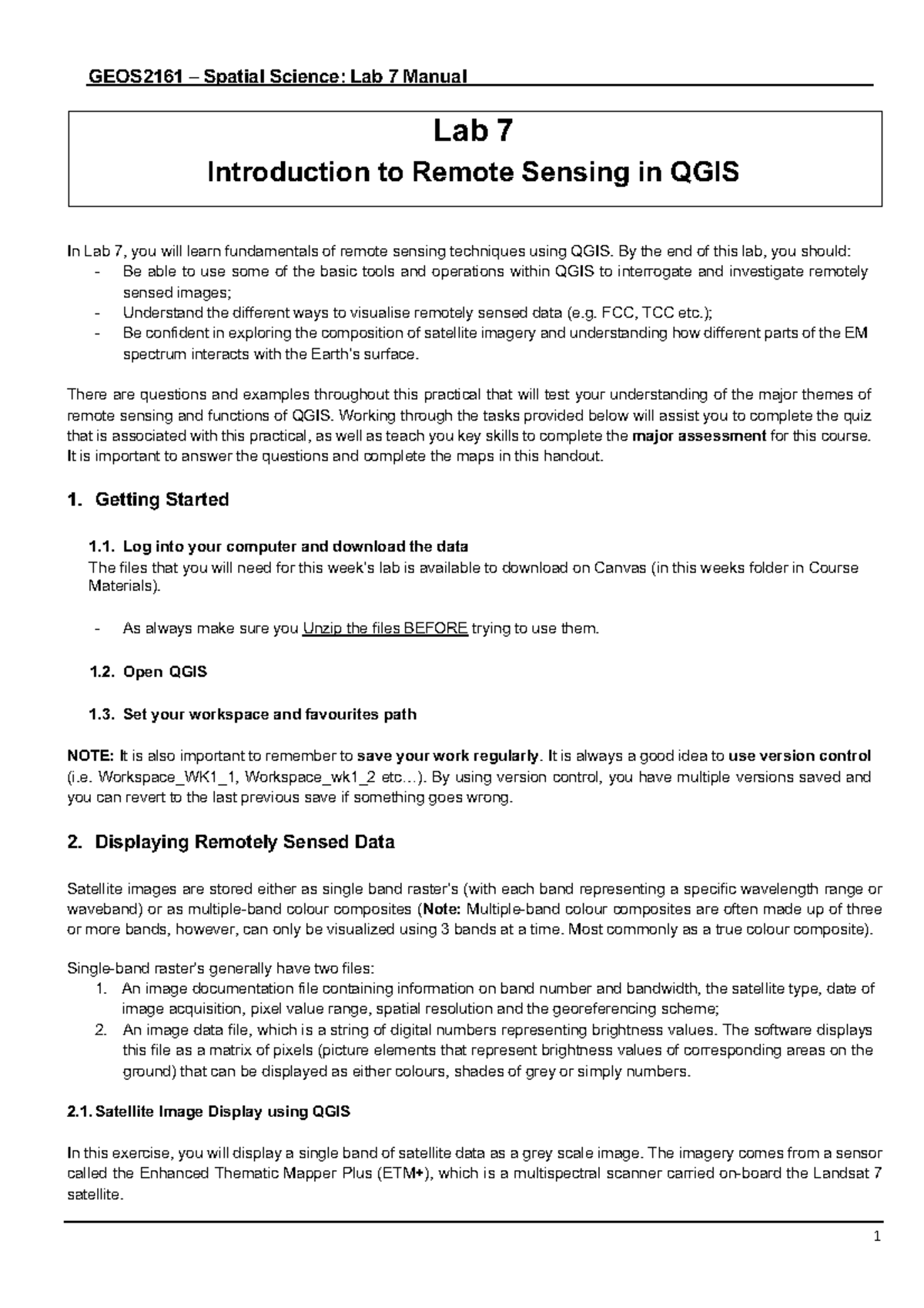 GEOS2161 Lab7 2022 - Lab worksheet - In Lab 7, you will learn ...