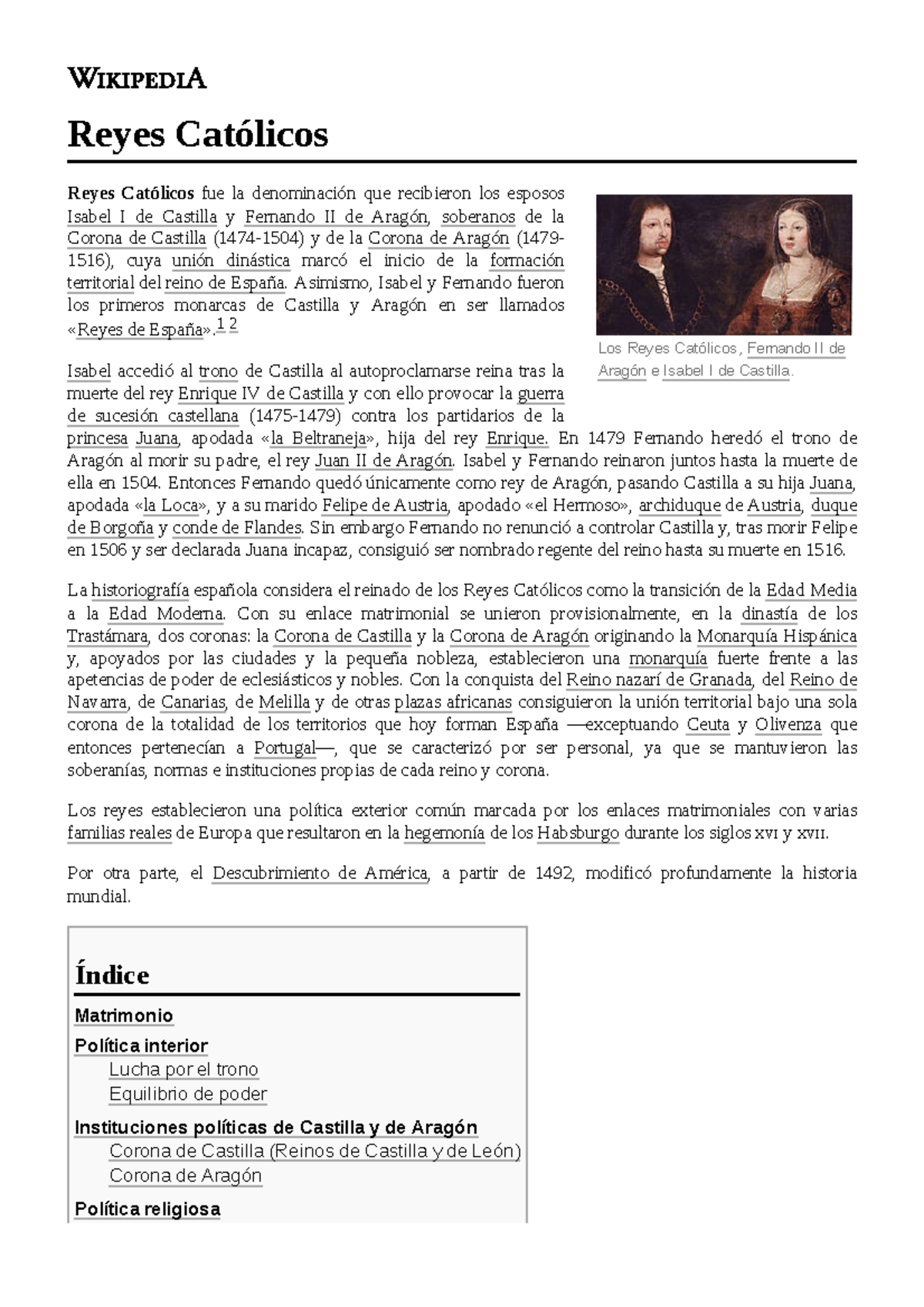 Reyes Católicos - Los Reyes Católicos, Fernando II de Aragón e Isabel I ...