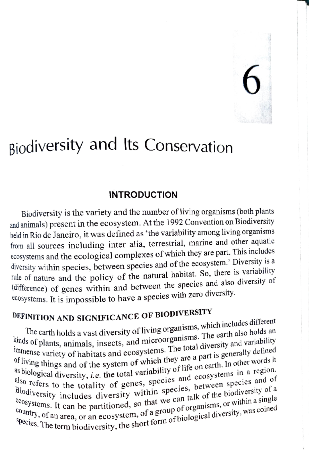 Biodiversity AND ITS Conservation - Biodiversity and Its Conservation ...