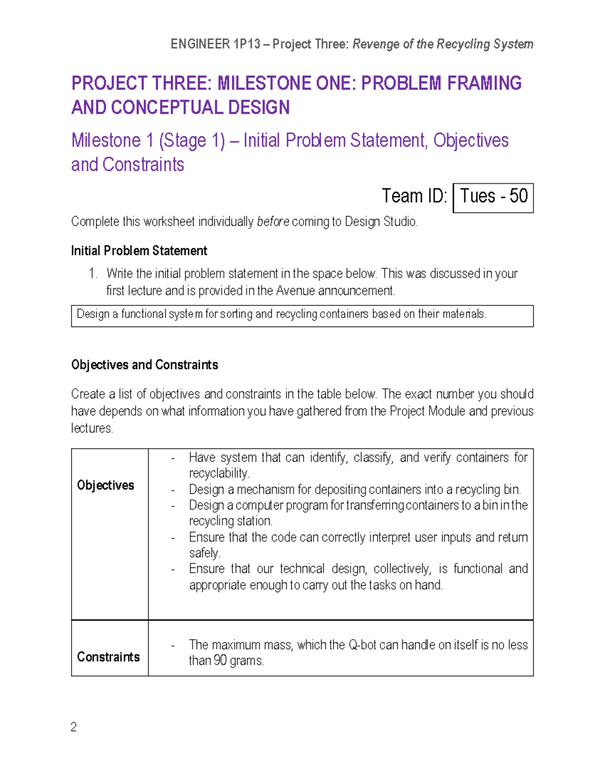 P3 Milestone 1 - Individual - PROJECT THREE: MILESTONE ONE: PROBLEM FRAMING AND CONCEPTUAL ...