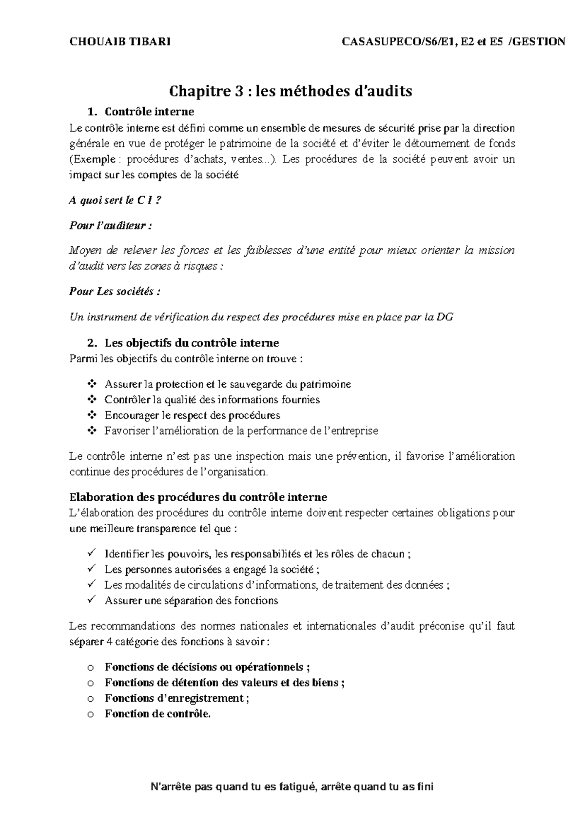 Chapitre 3-Les methodes d'audit - Chapitre 3 : les méthodes d’audits 1 ...