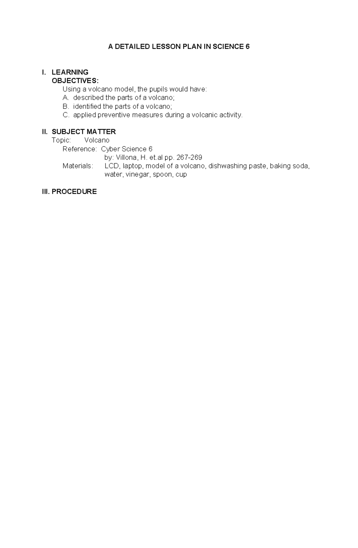 Sample LP Science 6 - SCIENTIFIC DISCOVERY - A DETAILED LESSON PLAN IN ...