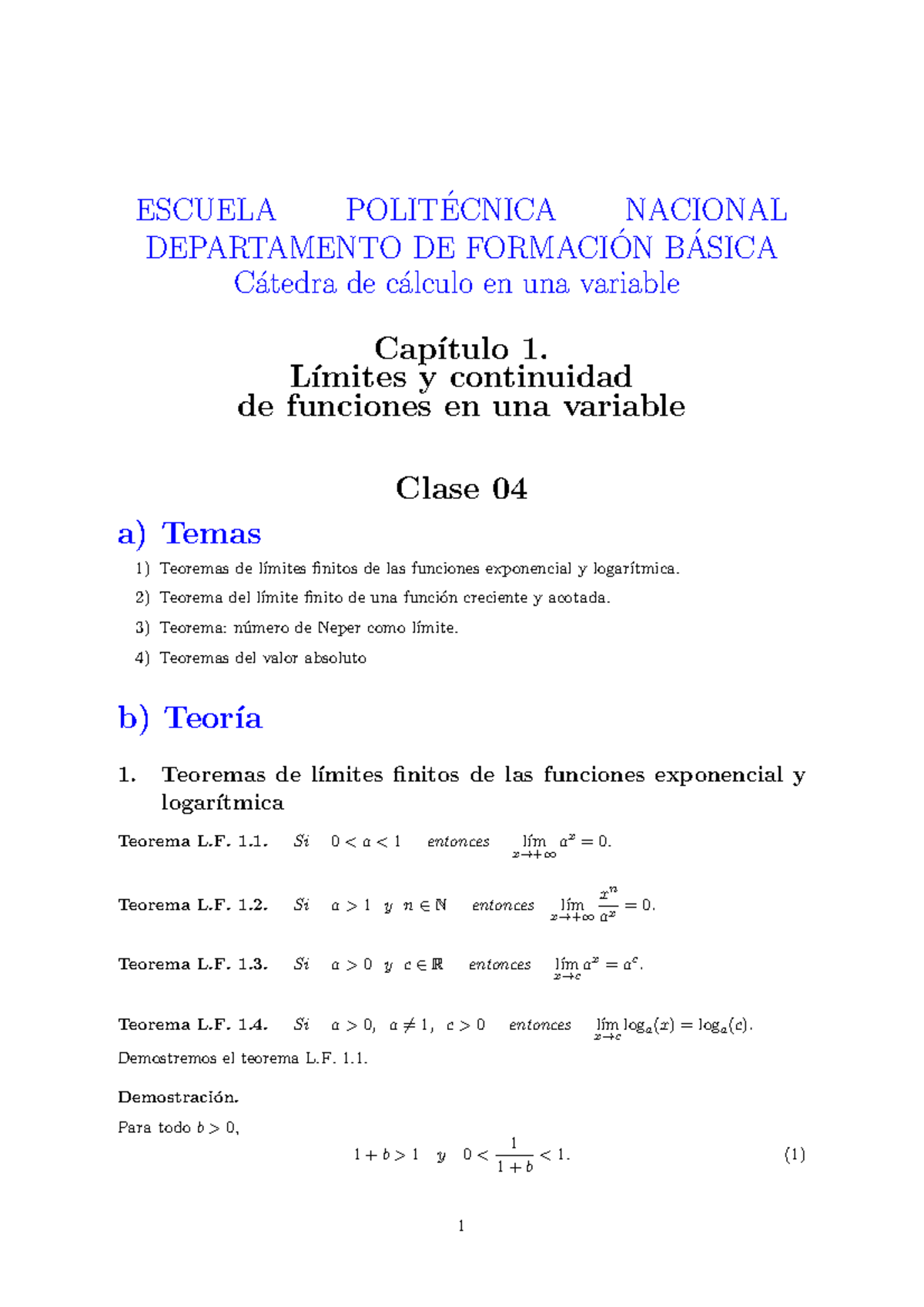 C4 - Notas de clase - ESCUELA POLIT ́ECNICA NACIONAL DEPARTAMENTO DE ...