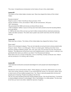 Race & Ethnicity History In-Class Notes - Ê/Ã → Race ² Ethnicity ...