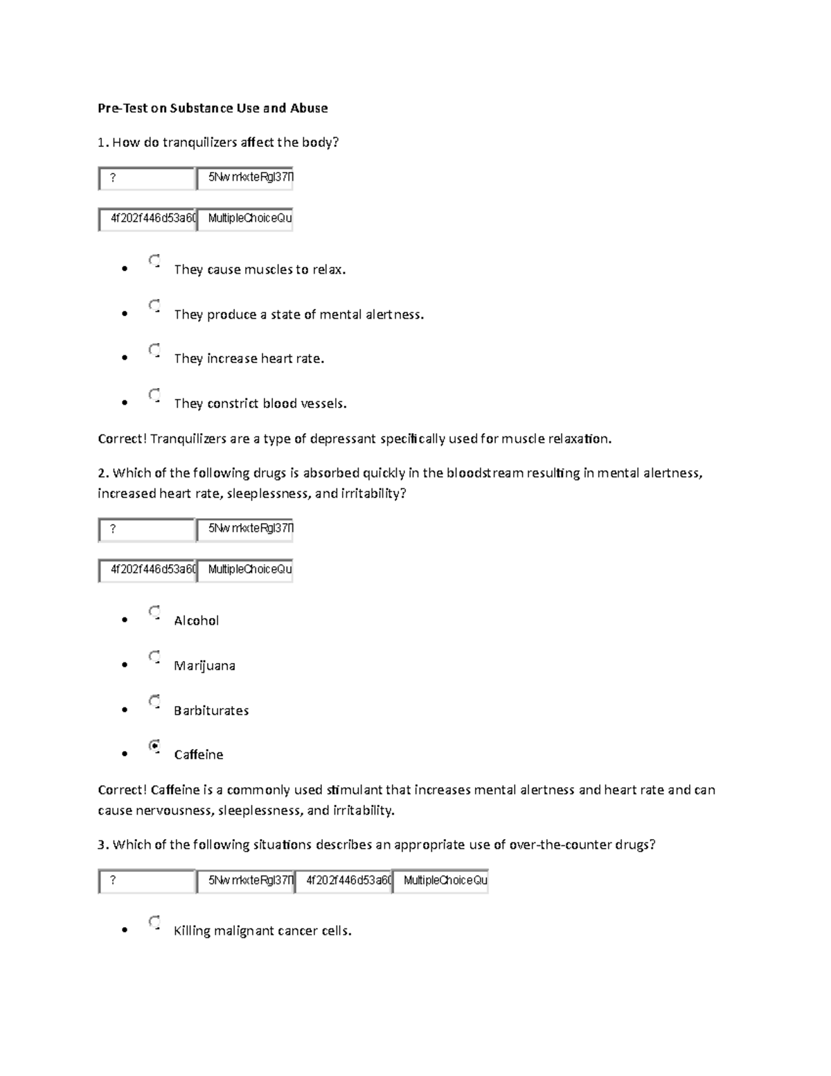 Drug pre test - notes - on Substance Use and Abuse 1. How do ...