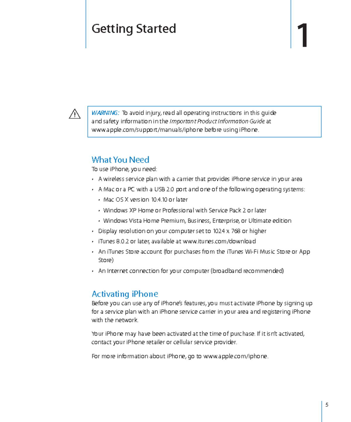 I Phone User Guide - 5 · WARNING: To avoid injury, read all operating ...