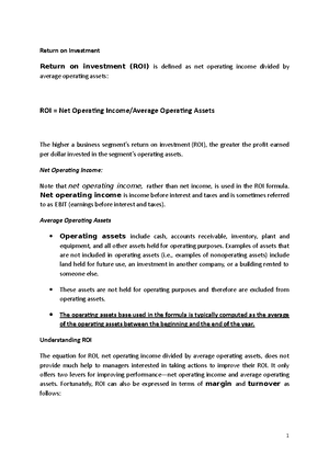 ACC O level Formats - Managerial Accounting - Studocu