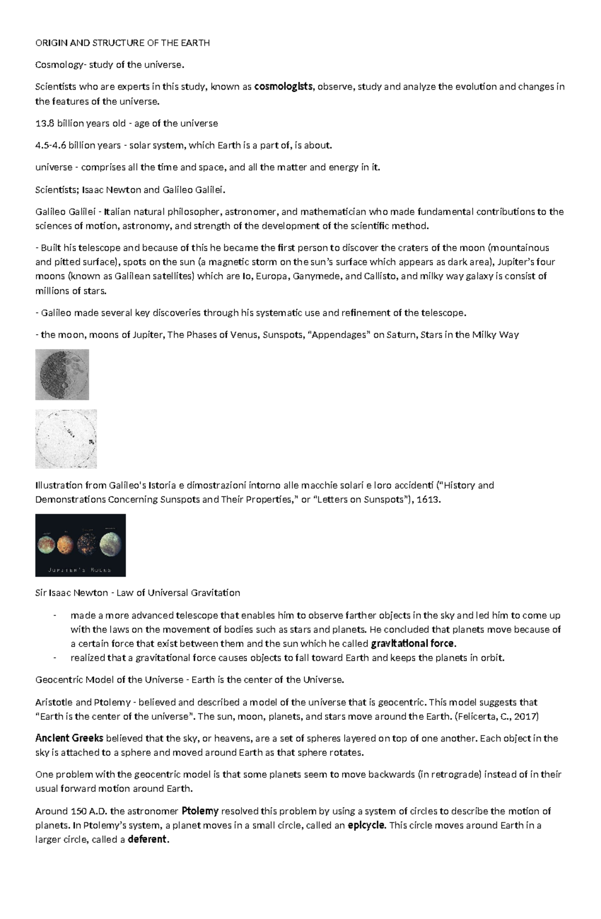 Earth science 1 - good luck - ORIGIN AND STRUCTURE OF THE EARTH ...