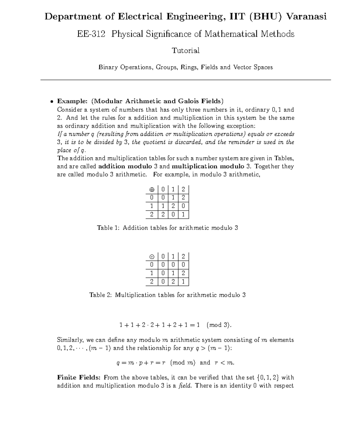 Tuto - Practice material shared by professor - Department of Electrical ...